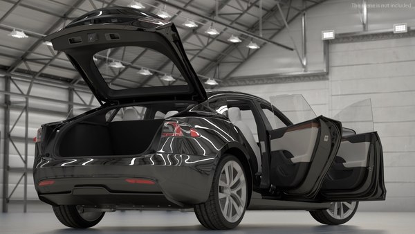 3D Electric Liftback Sedan Rigged - TurboSquid 1723925