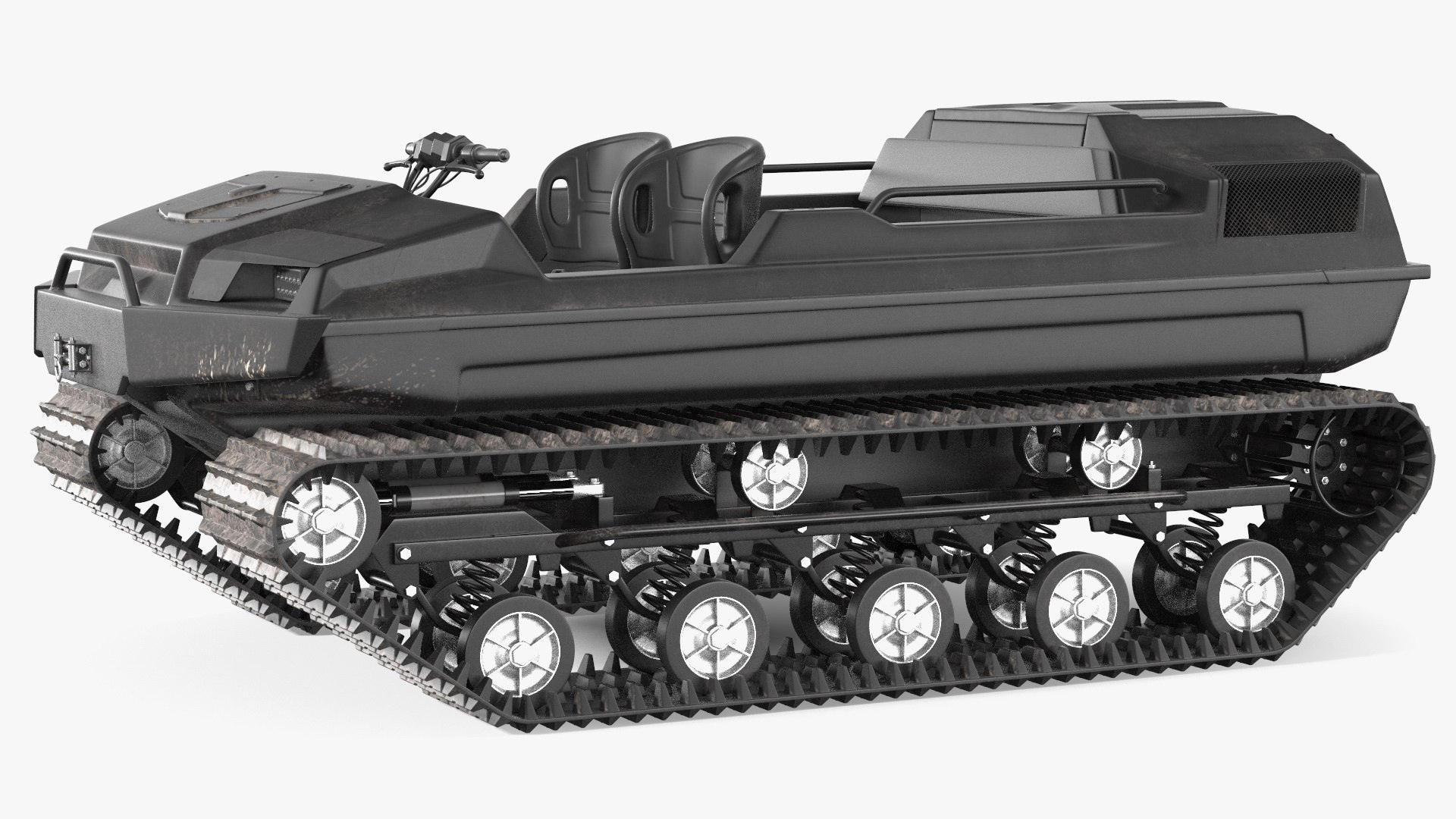 Dirty Amphibious ATV No Roof Black 3D - TurboSquid 2002508
