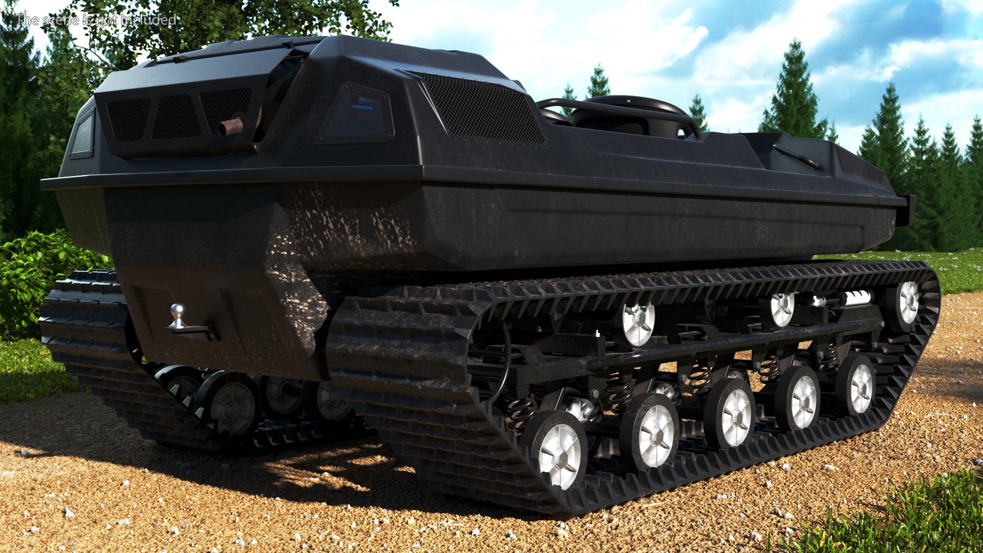 Dirty Amphibious ATV No Roof Black 3D - TurboSquid 2002508