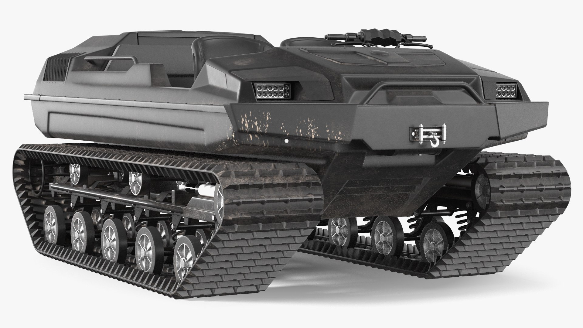 Dirty Amphibious ATV No Roof Black 3D - TurboSquid 2002508