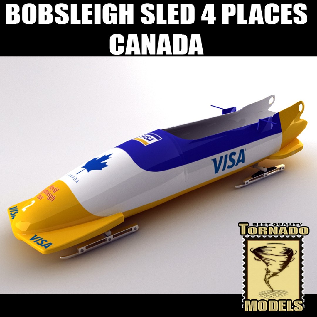 3d Bobsleigh Sled - Canada Model