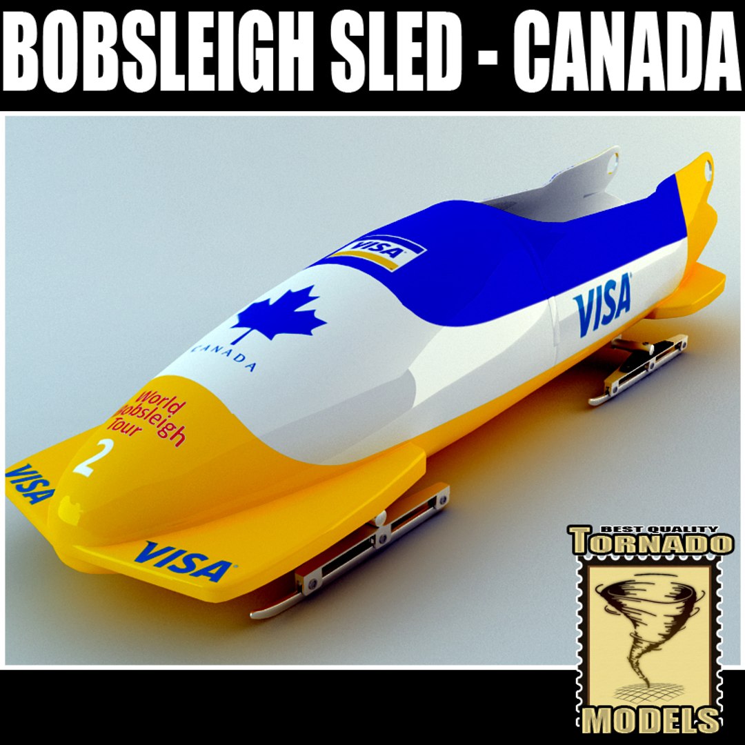 3d Bobsleigh Sled - Canada Model