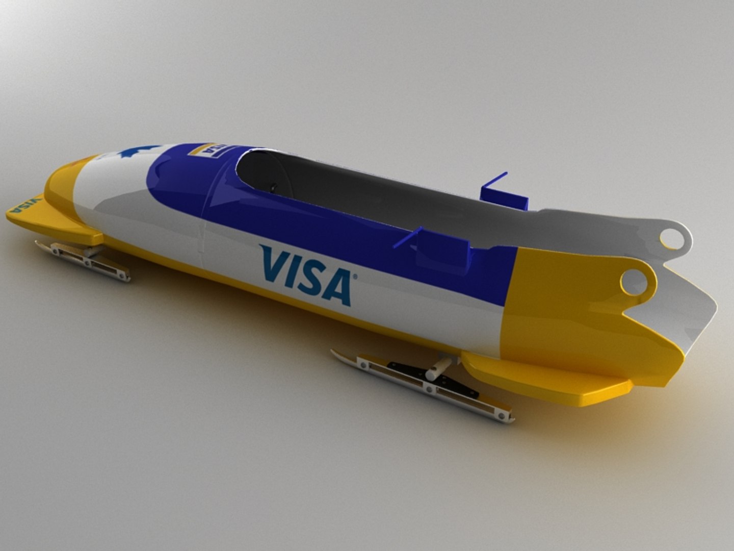 3d Bobsleigh Sled - Canada Model