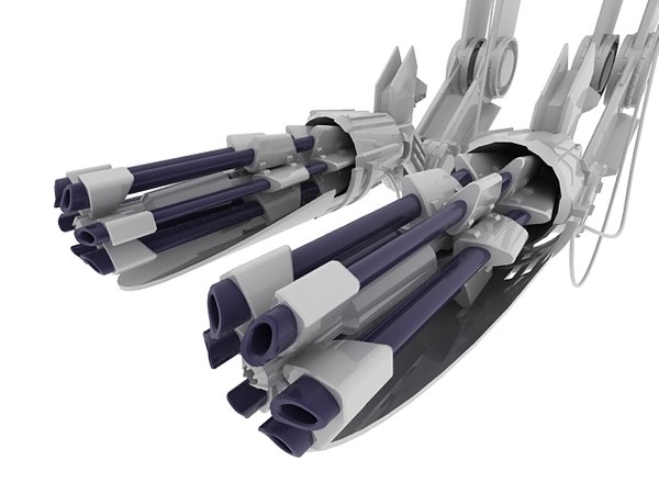 free chaingun robotic arm 3d model