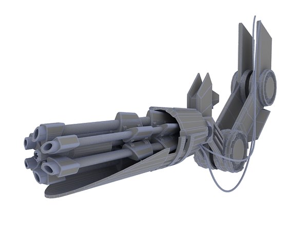 free chaingun robotic arm 3d model
