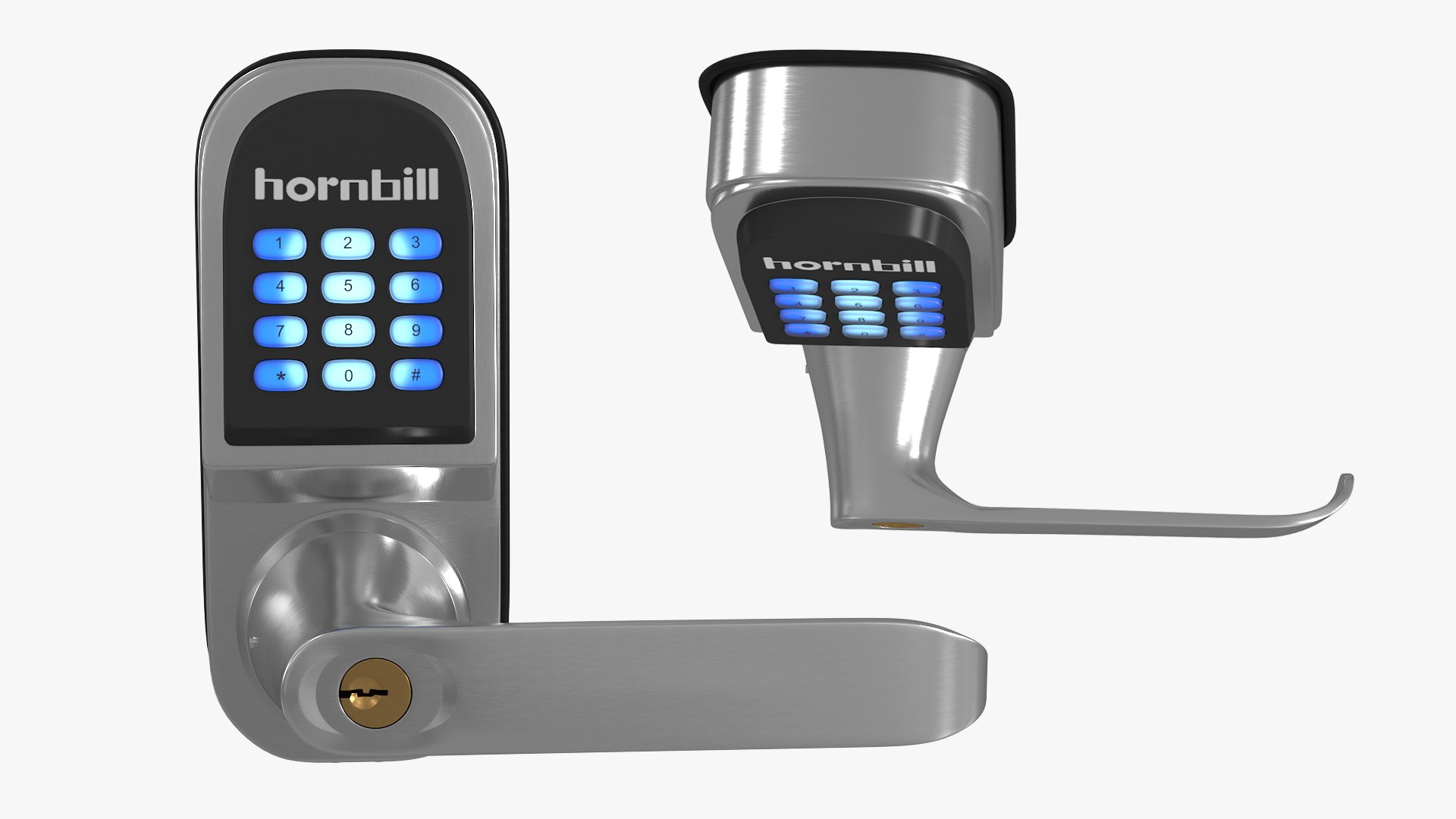 Hornbill Smart Lock With Keypad Door Knob Silver 3D Model - TurboSquid ...