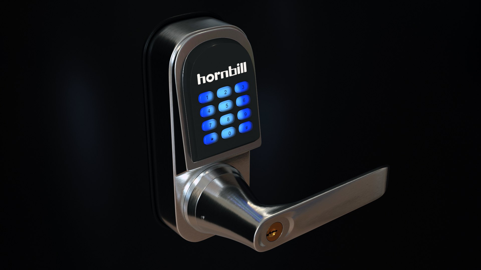 Hornbill Smart Lock With Keypad Door Knob Silver 3D Model - TurboSquid ...