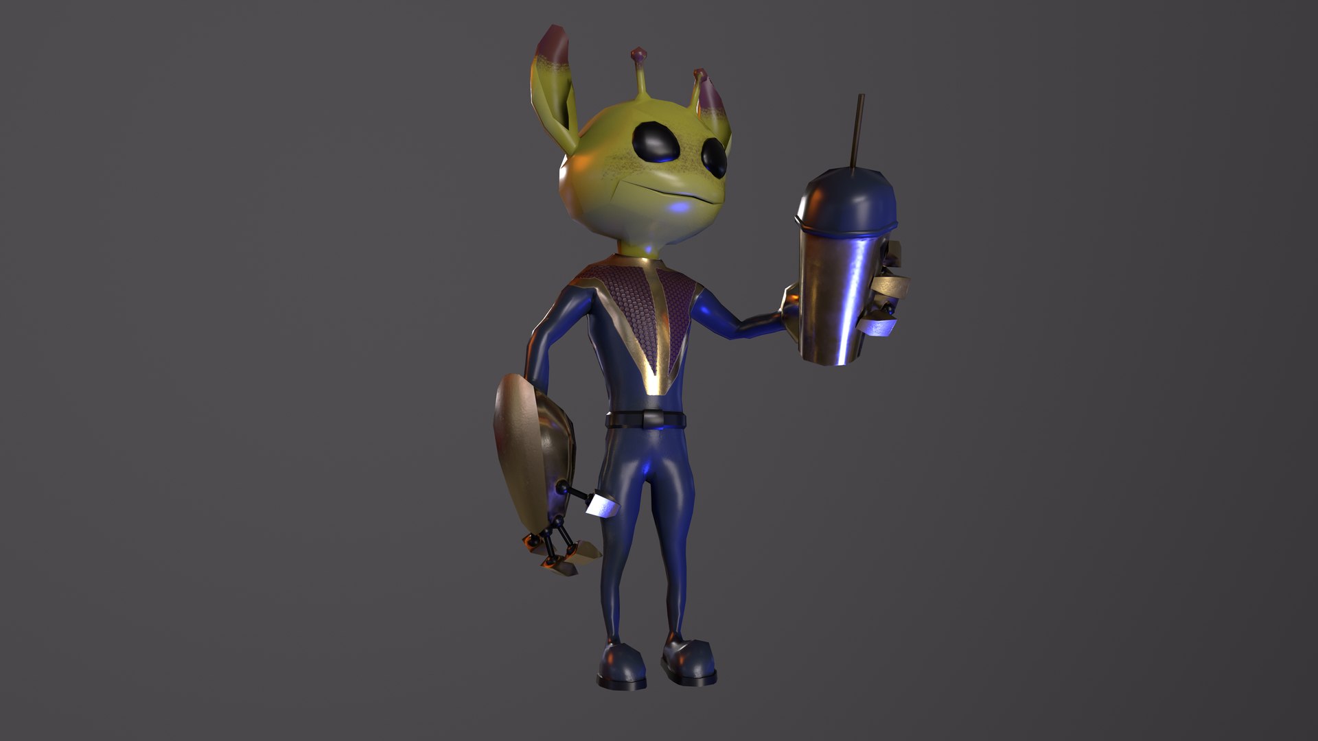 Alien Ufo Monster Man Game Ready Pbr Model - TurboSquid 1785911