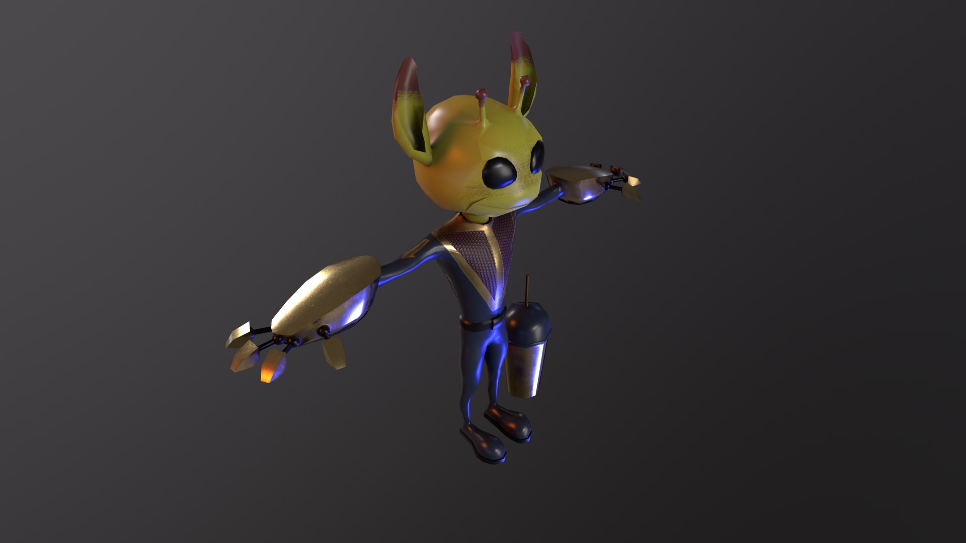 Alien Ufo Monster Man Game Ready Pbr Model - TurboSquid 1785911