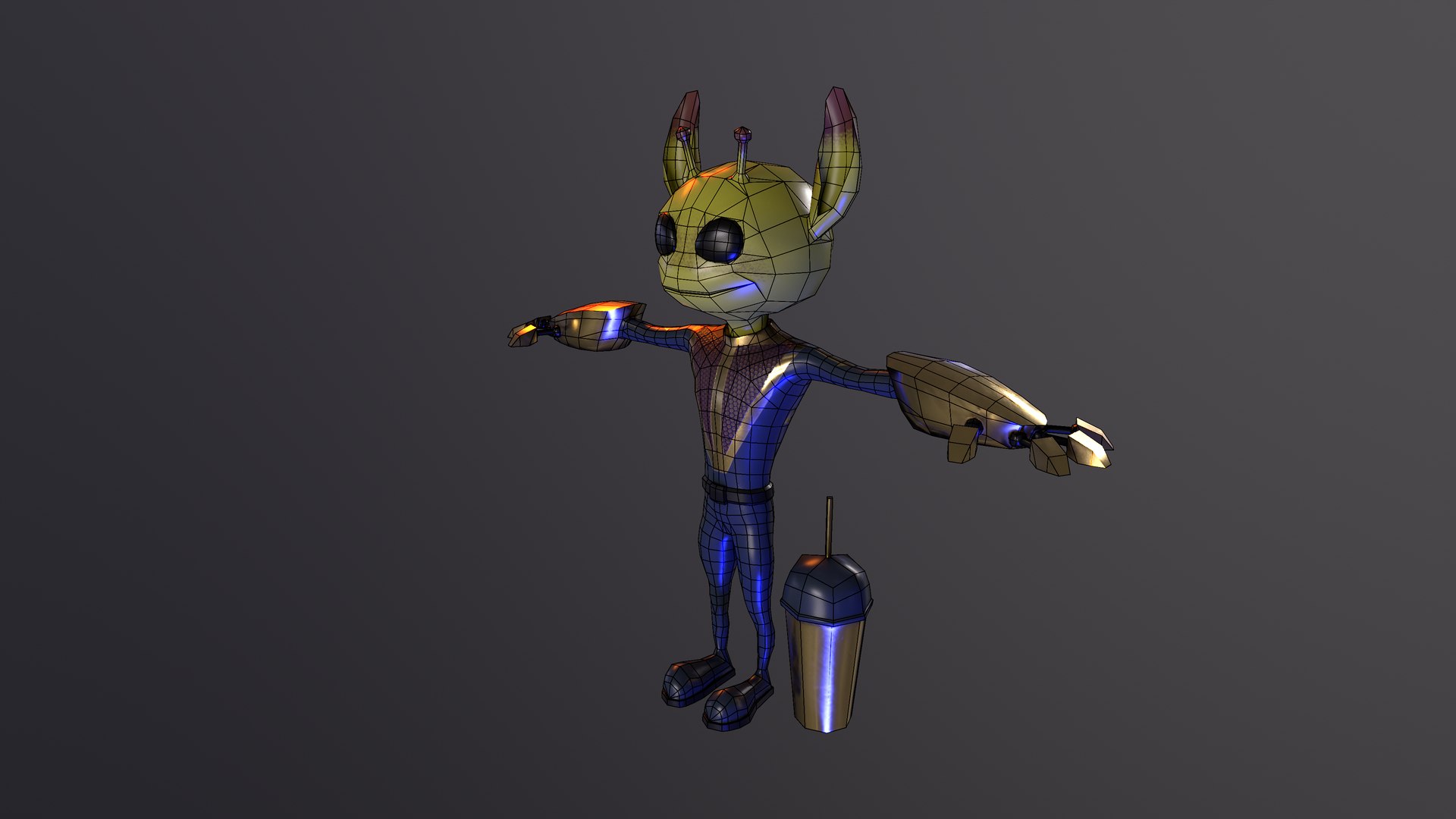 Alien Ufo Monster Man Game Ready Pbr Model - TurboSquid 1785911