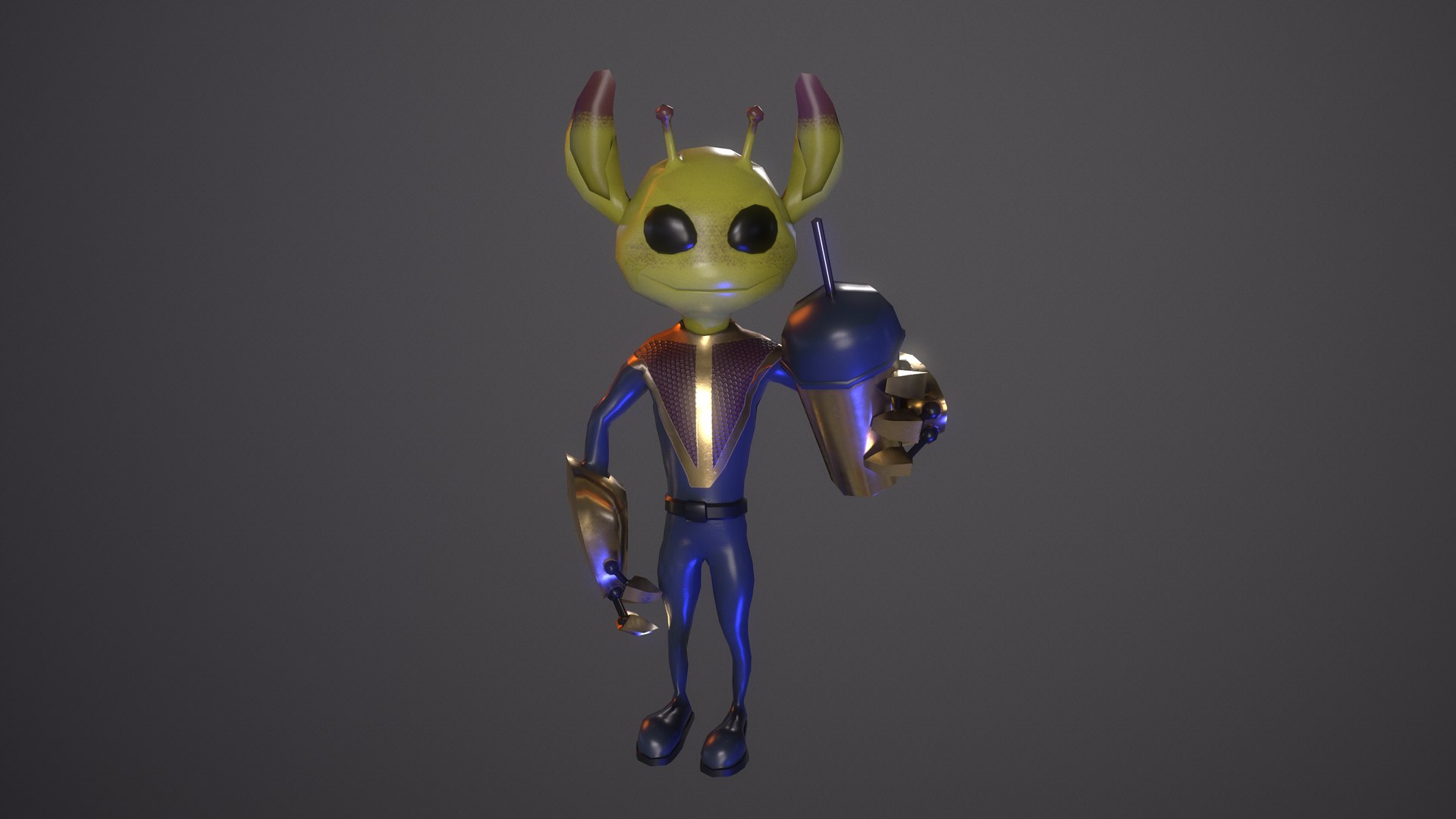Alien Ufo Monster Man Game Ready Pbr Model - TurboSquid 1785911