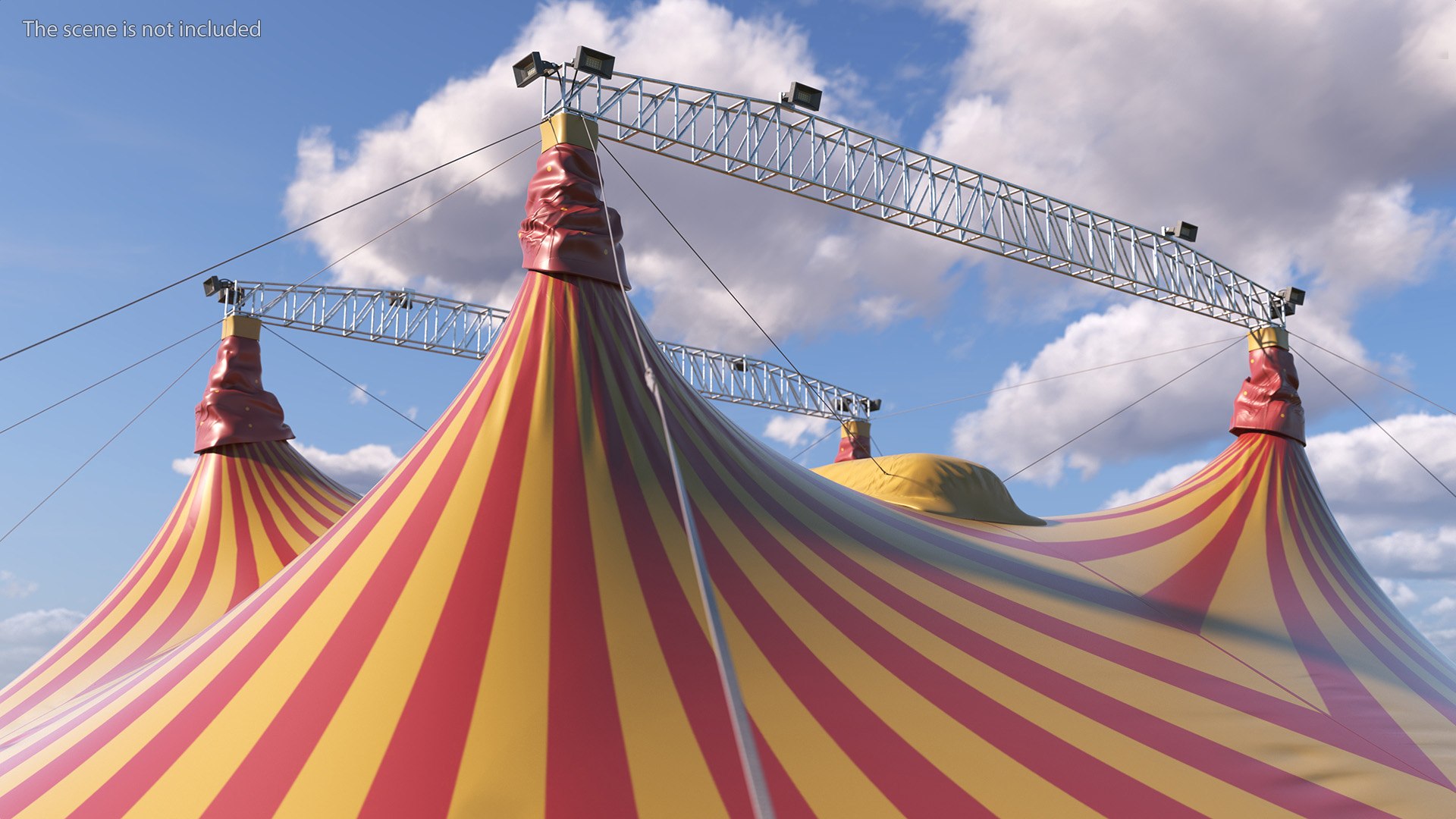 3D Model Circus Tent Red Yellow Striped - TurboSquid 2278812