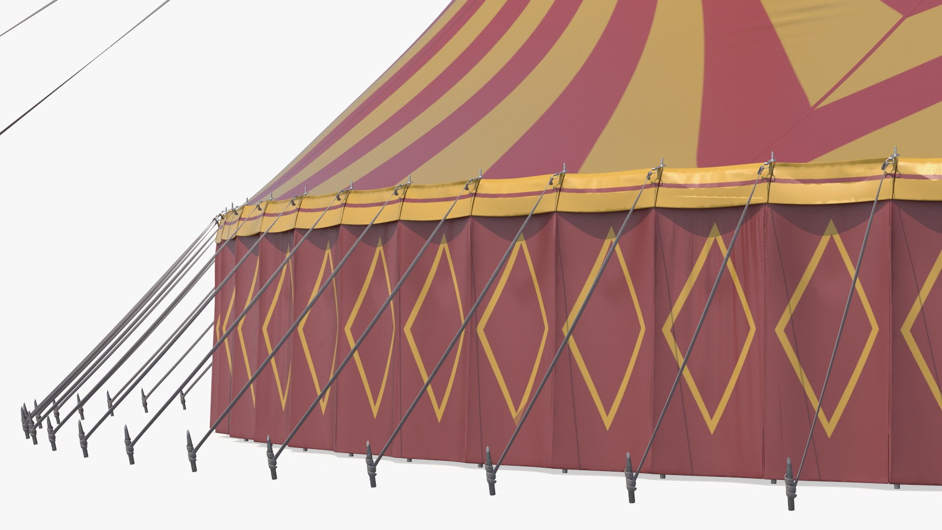 3D Model Circus Tent Red Yellow Striped - TurboSquid 2278812