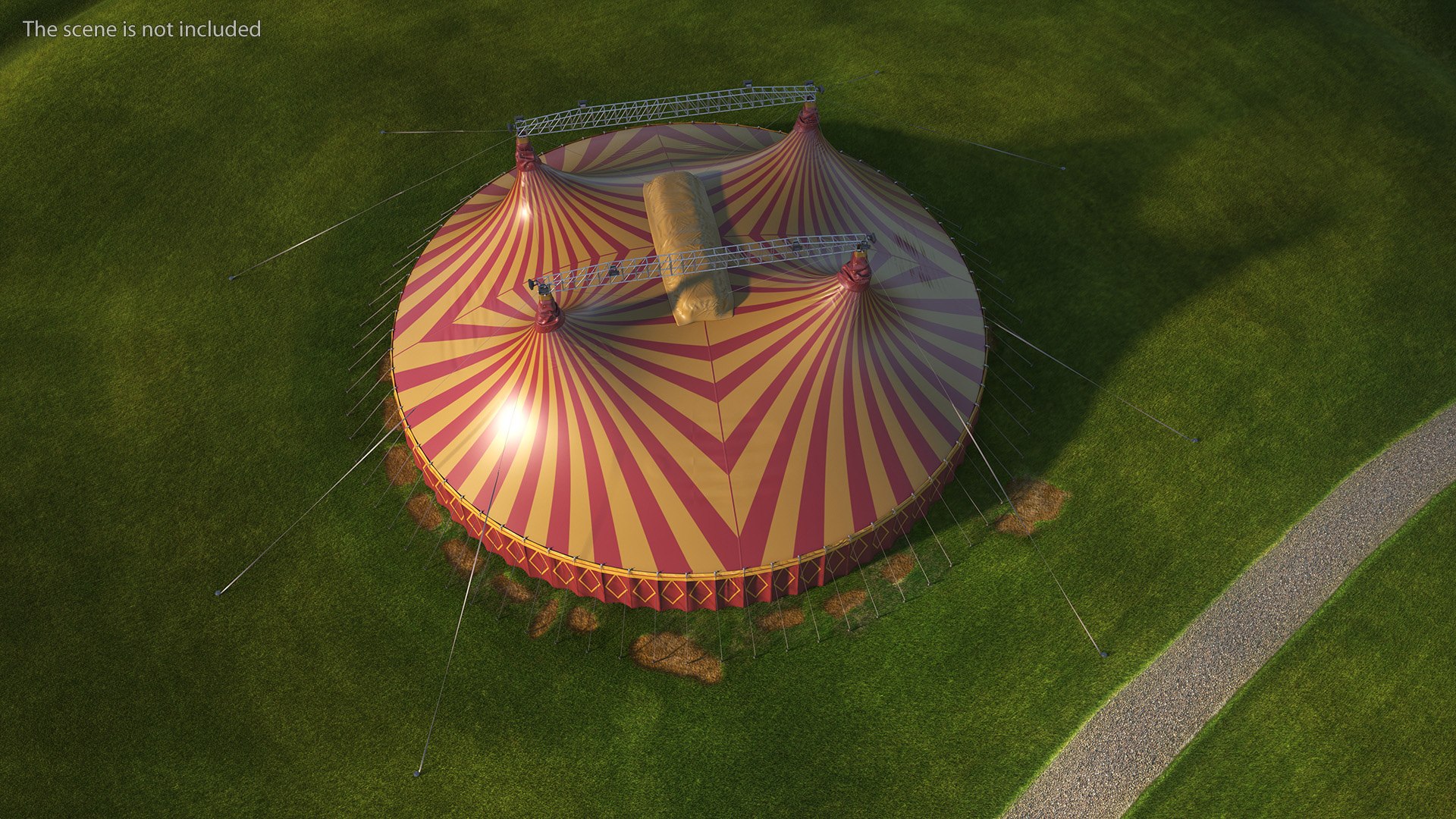 3D Model Circus Tent Red Yellow Striped - TurboSquid 2278812