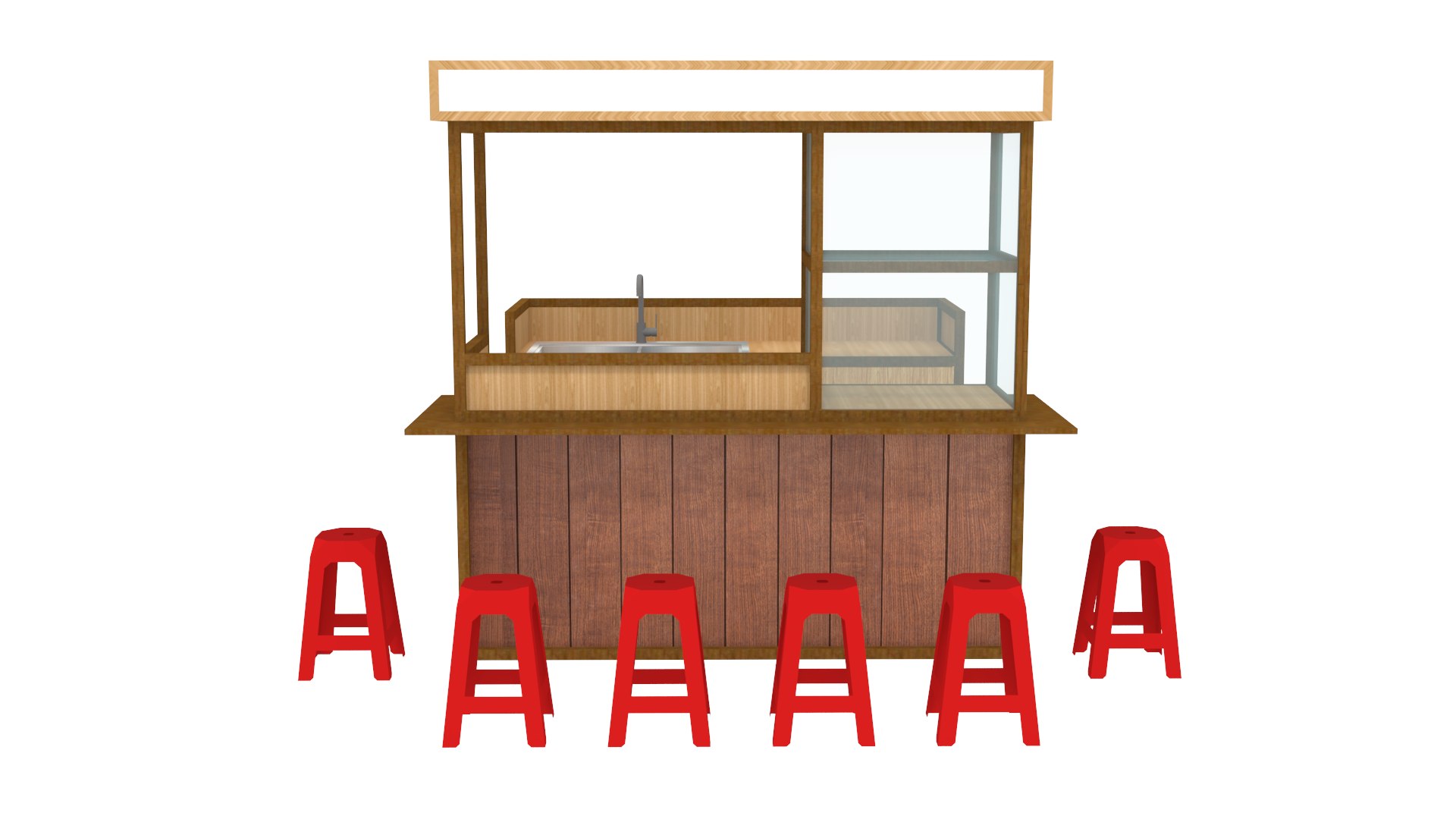 Stand Booth Kiosk Food 3D Model - TurboSquid 1776449
