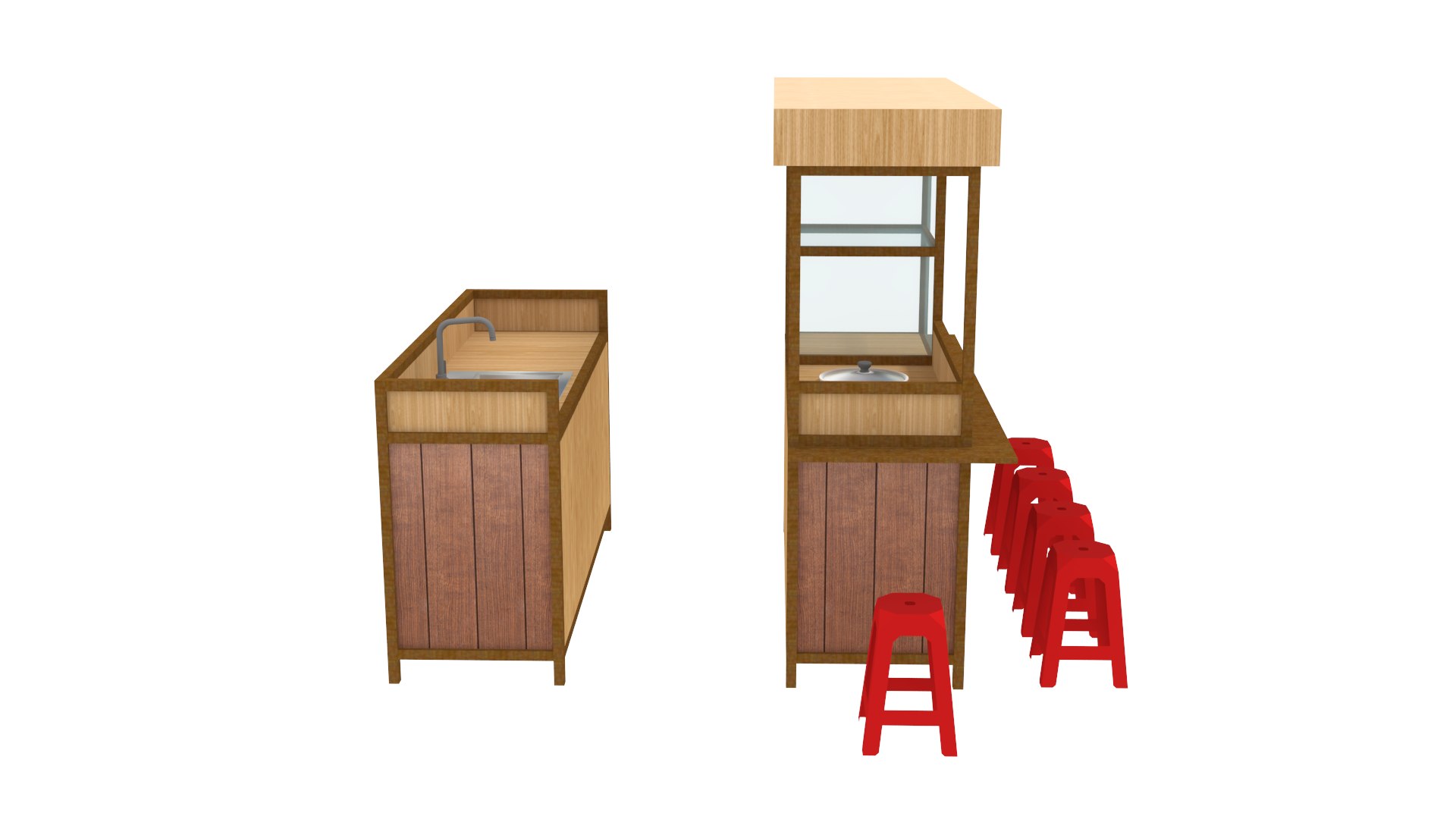 Stand Booth Kiosk Food 3D Model - TurboSquid 1776449