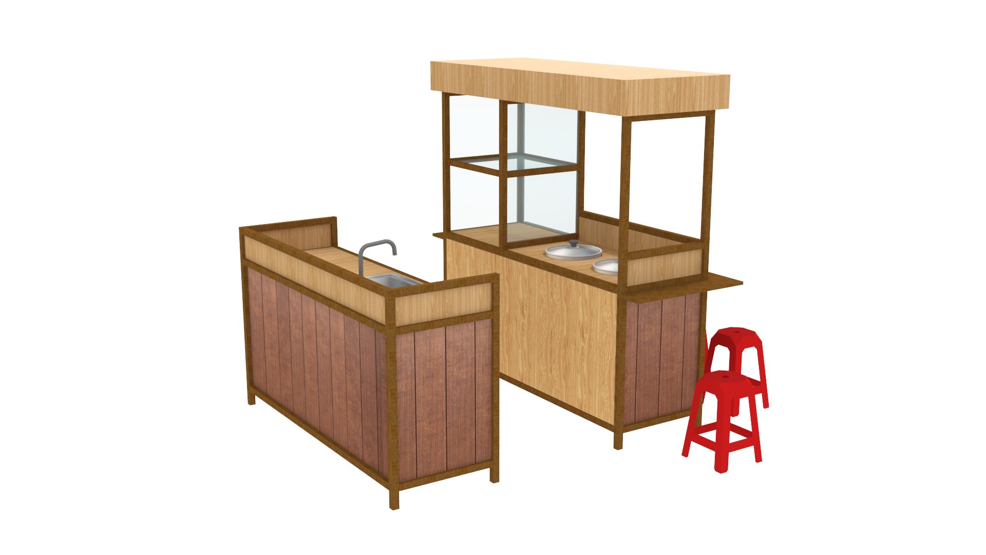 Stand Booth Kiosk Food 3D Model - TurboSquid 1776449
