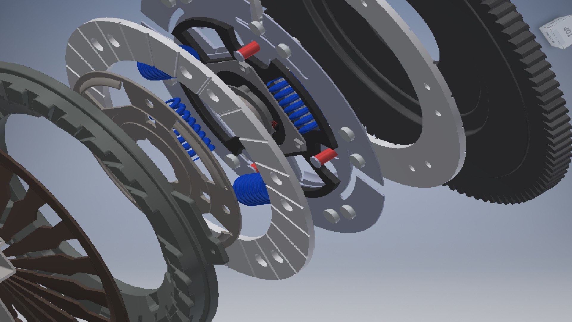 3D Model Engine Flywheel And Manual Clutch Assembly - TurboSquid 1806666