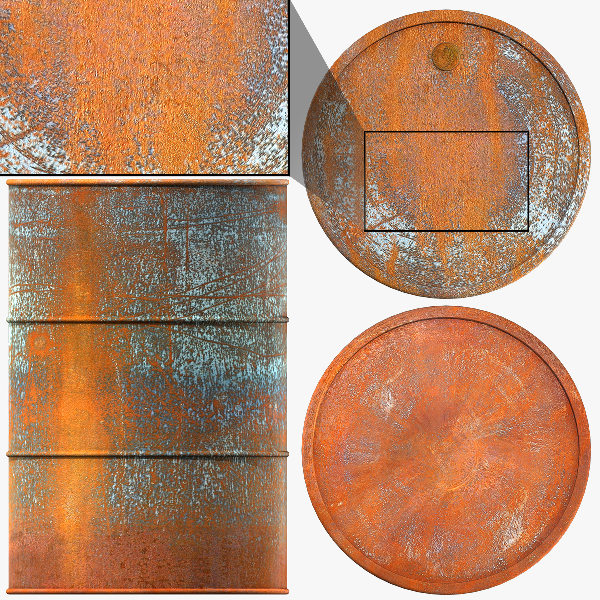 old rusty barrel 3d max