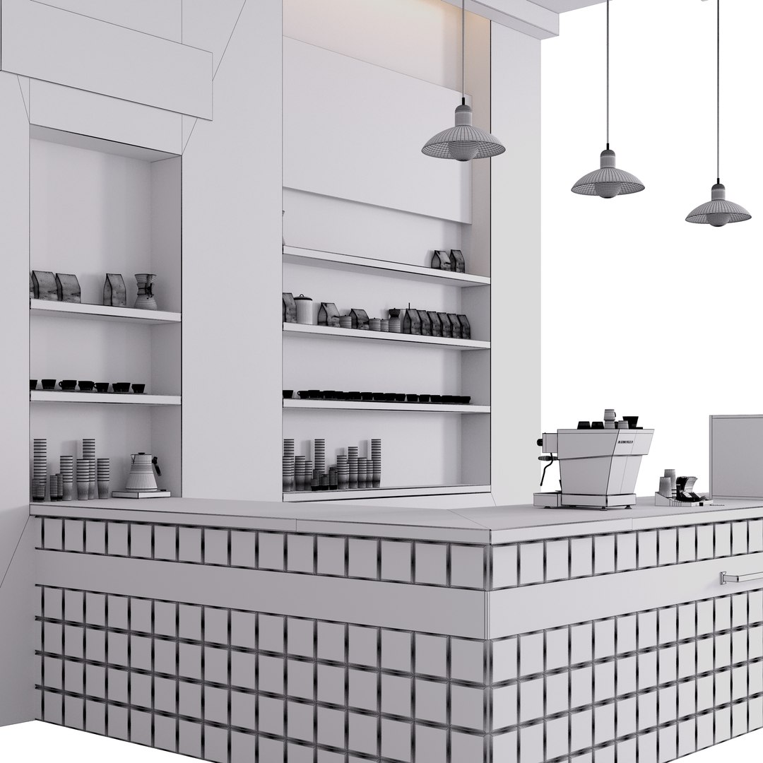 3D Model Coffee Shop Counter - TurboSquid 2328241
