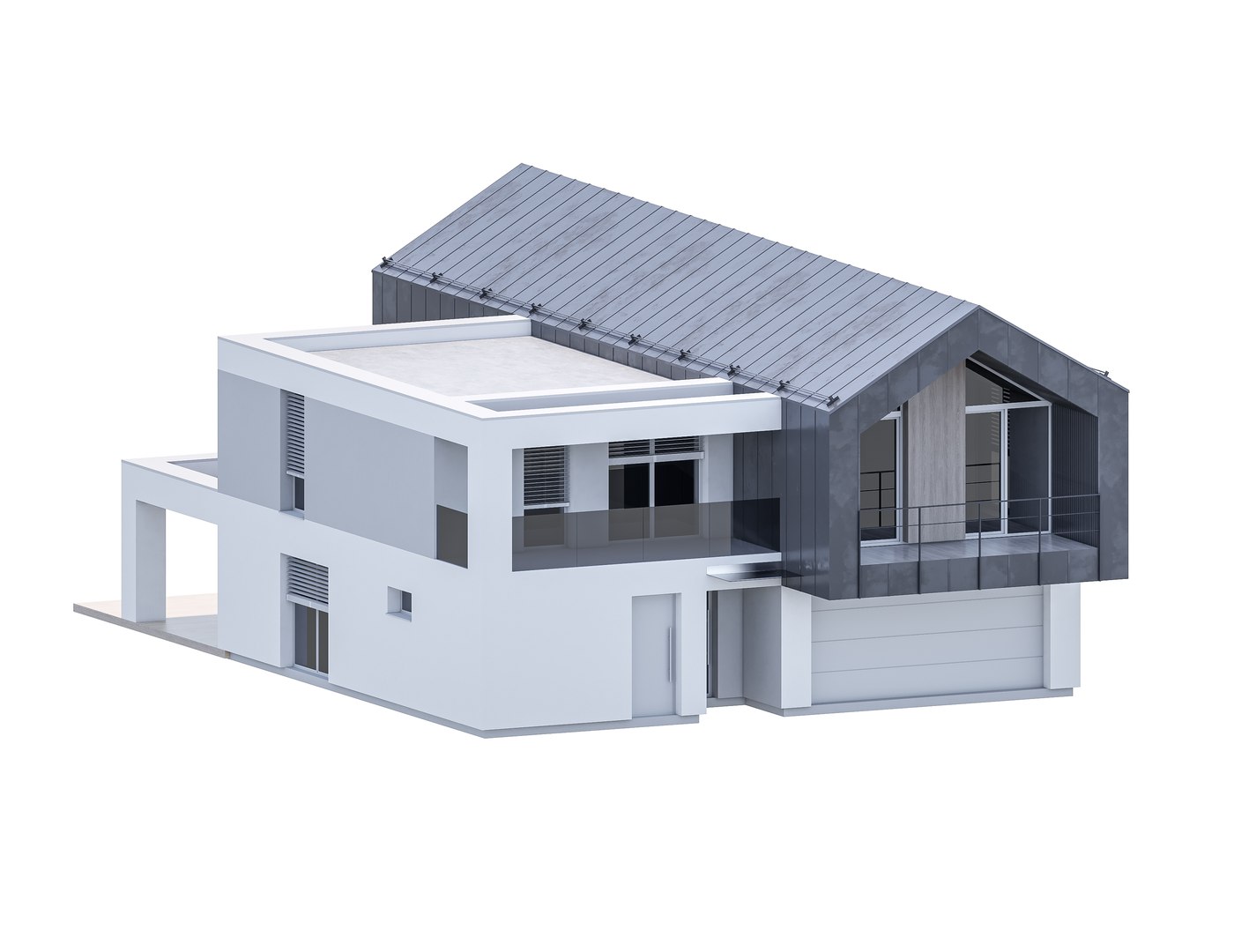 3D Family House 27 - Created With Fully Parametric Revit Families Model ...
