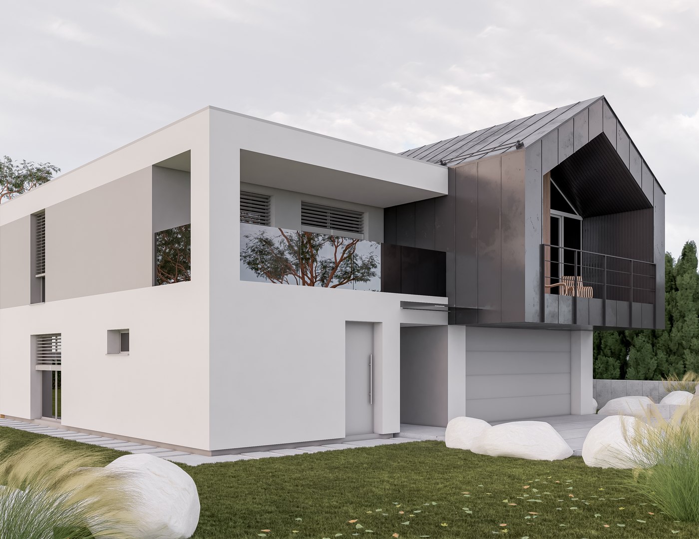 3D Family House 27 - Created With Fully Parametric Revit Families Model ...