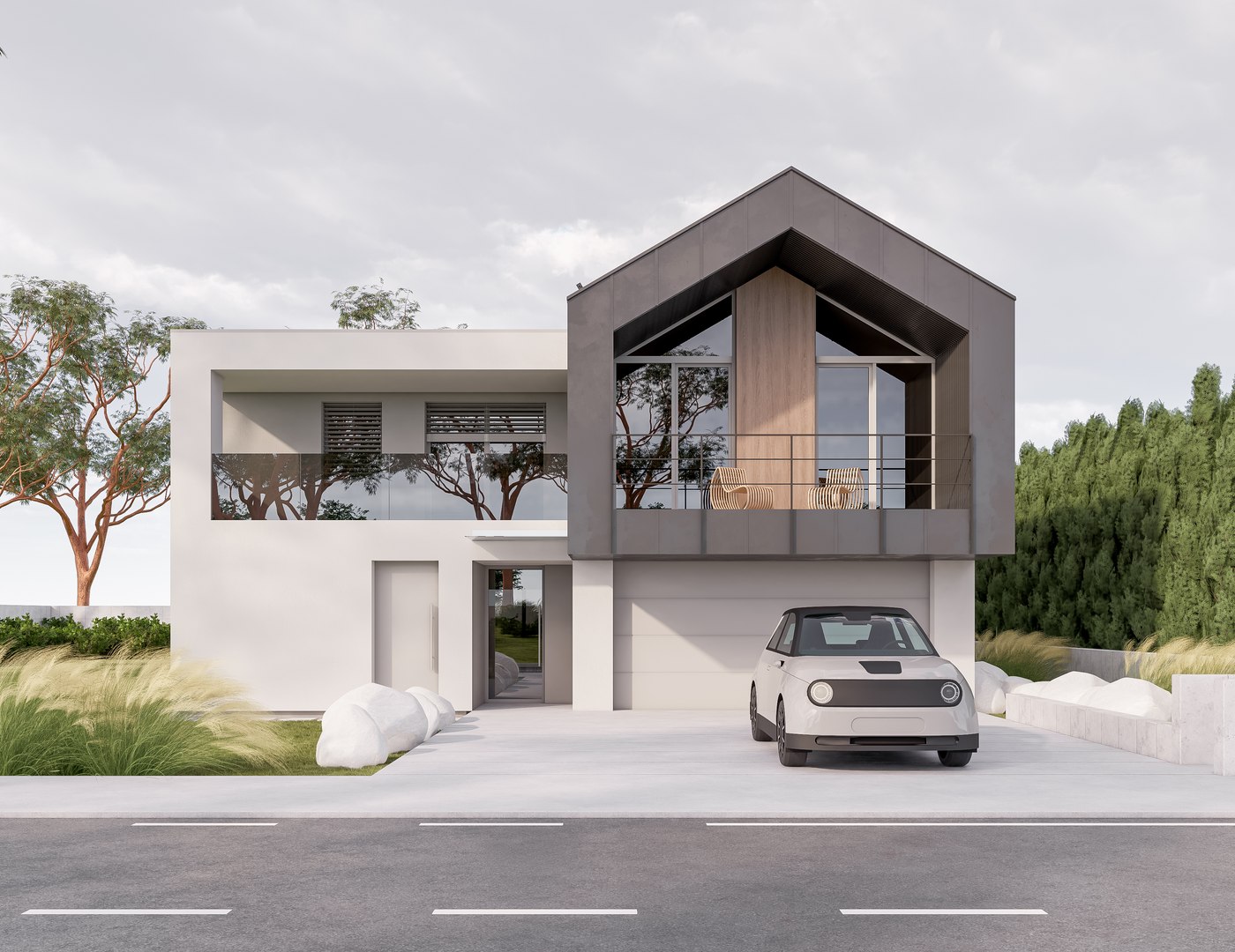 3D Family House 27 - Created With Fully Parametric Revit Families Model ...