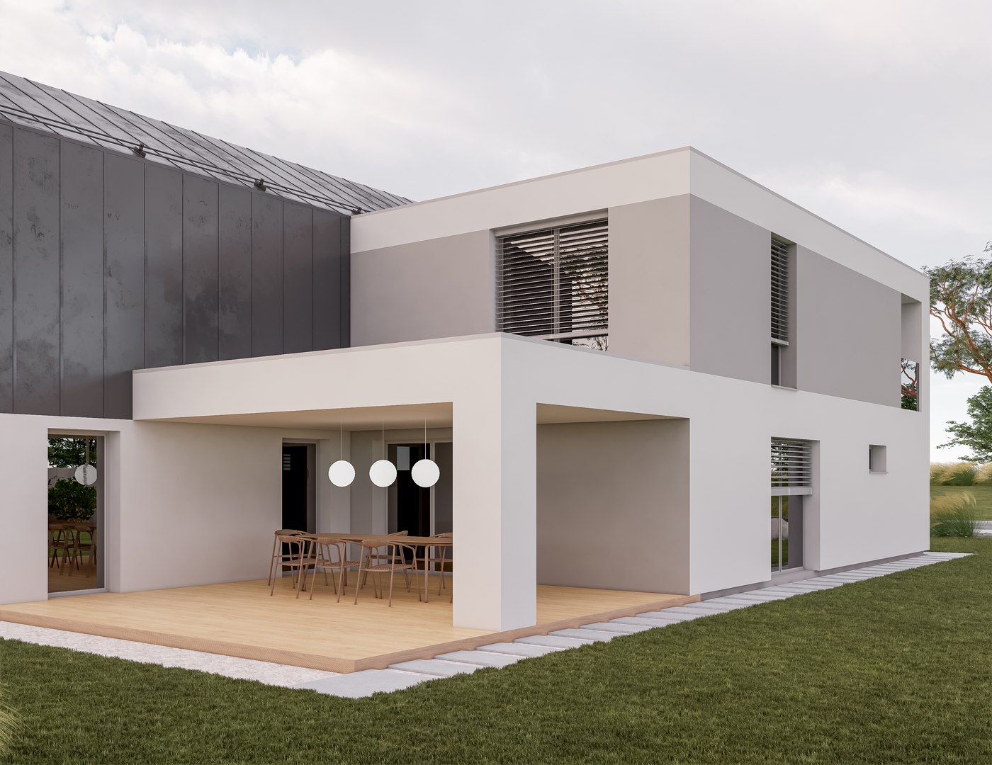 3D Family House 27 - Created With Fully Parametric Revit Families Model ...