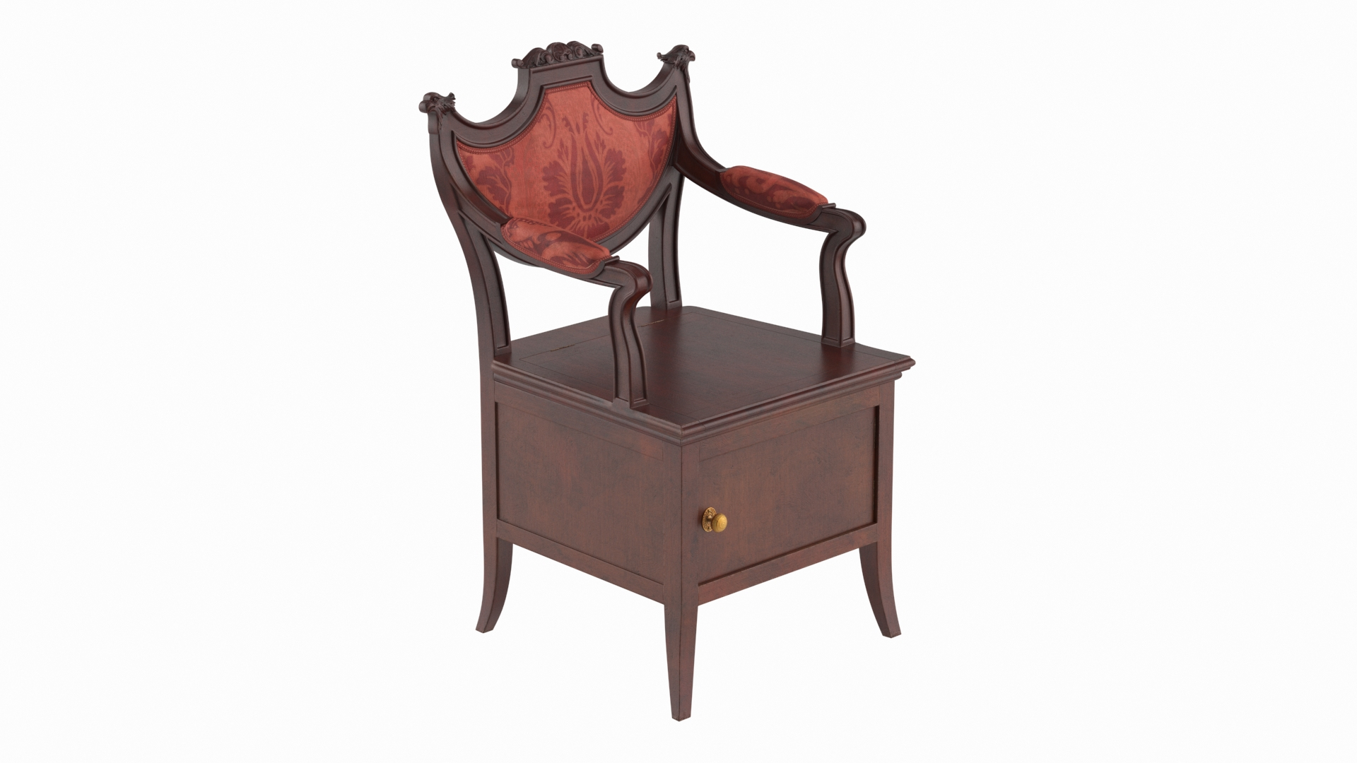 3D Vintage Night Commode Chair With Cushion - TurboSquid 2417883