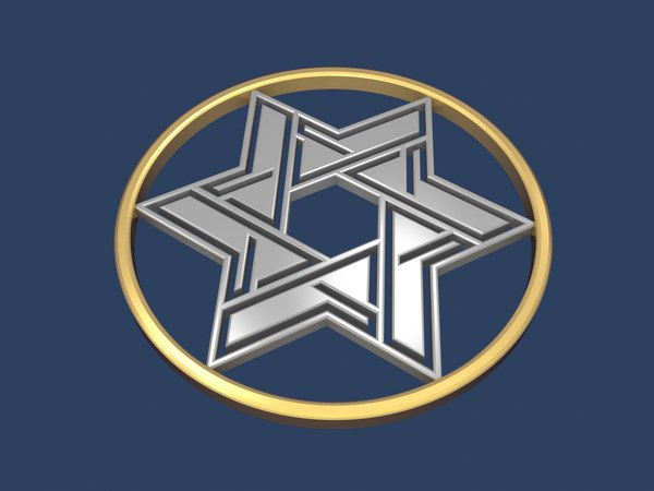 modelo 3d Estrella de david circulo - TurboSquid 1430073