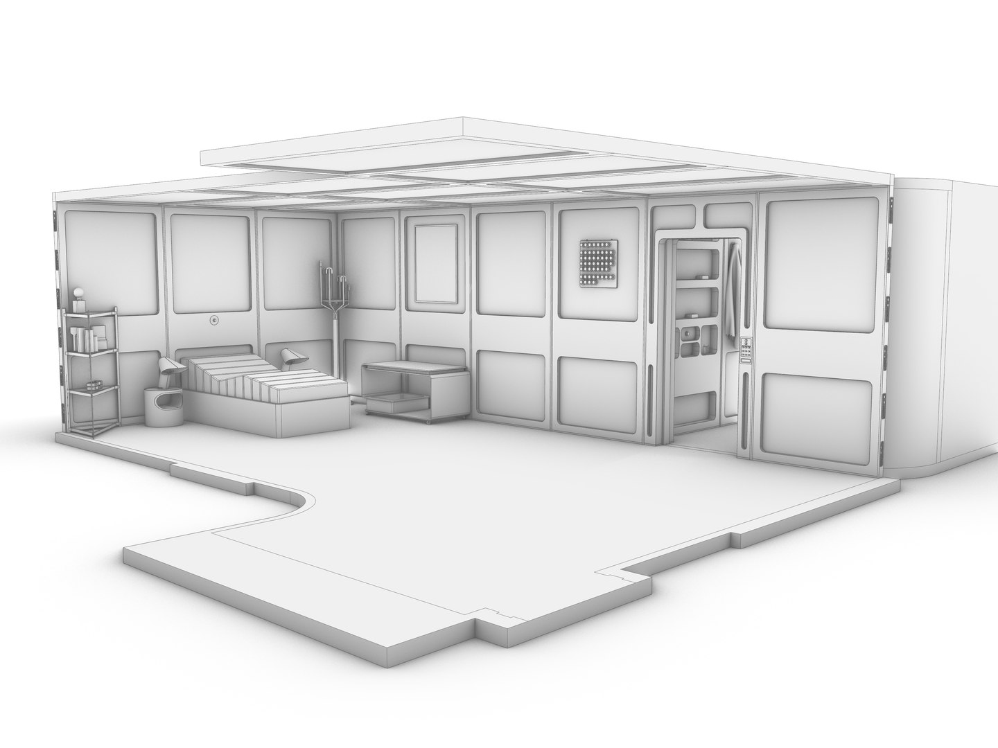 3D Alpha Moonbase Crew Quarters Model - TurboSquid 1999508