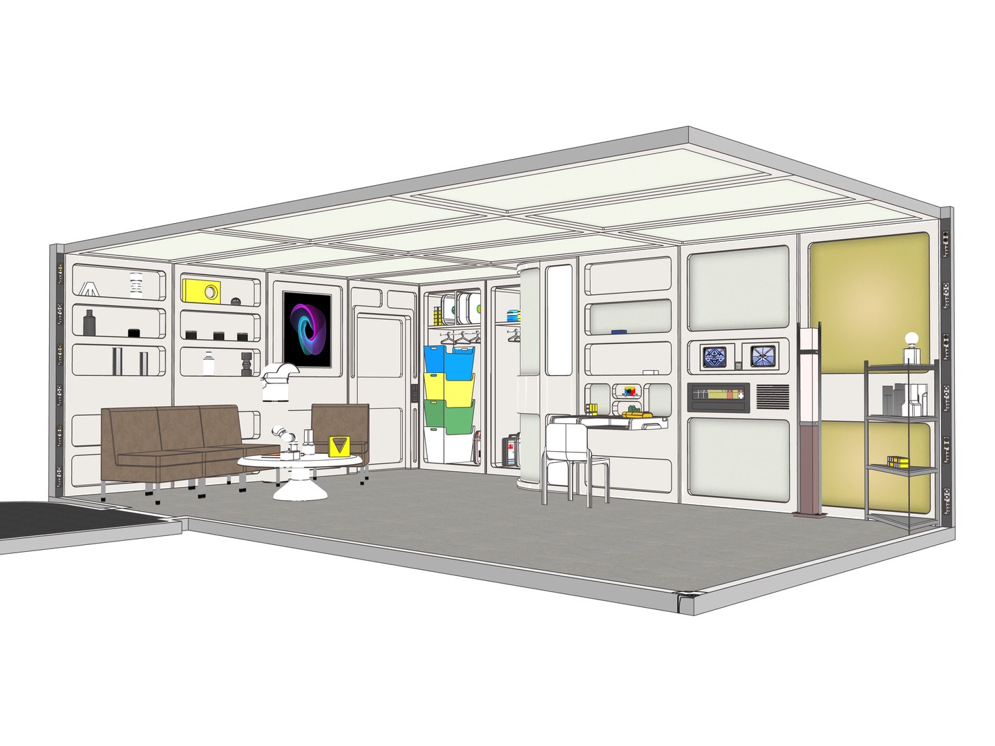 3D Alpha Moonbase Crew Quarters Model - TurboSquid 1999508