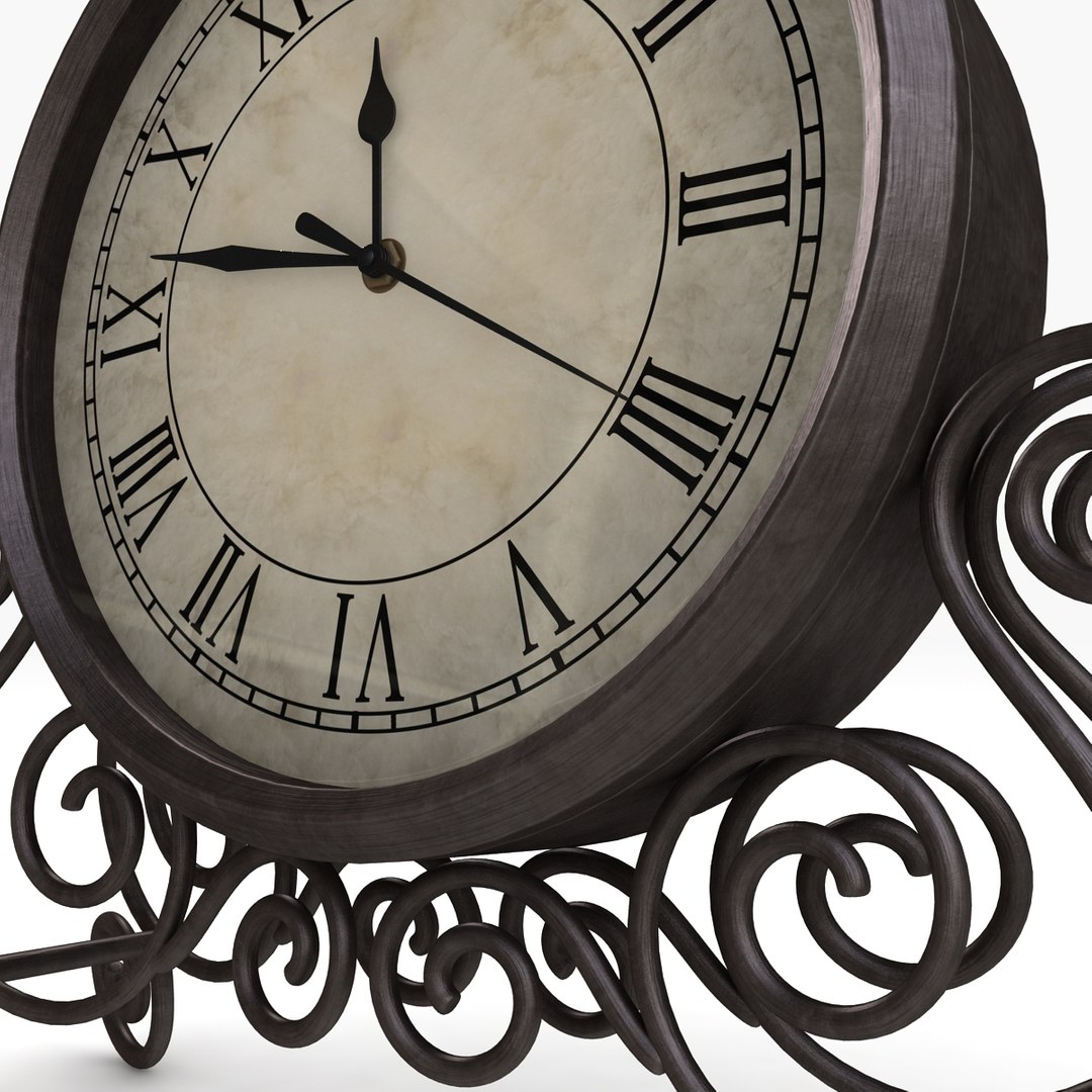 classic table clock 3d model