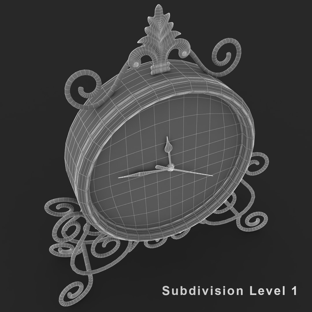 classic table clock 3d model