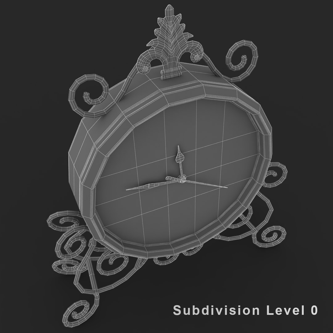 classic table clock 3d model