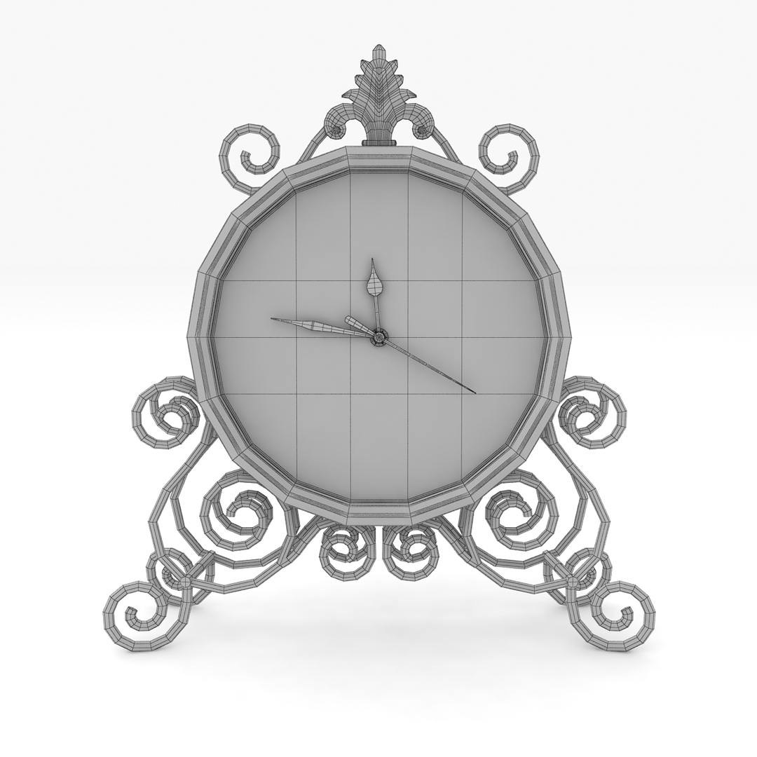 classic table clock 3d model