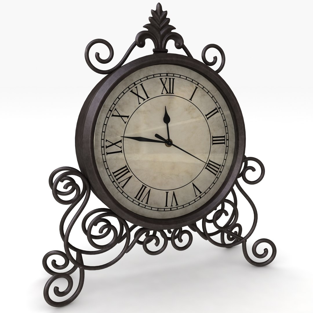 classic table clock 3d model