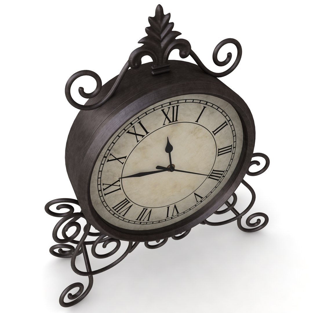 classic table clock 3d model