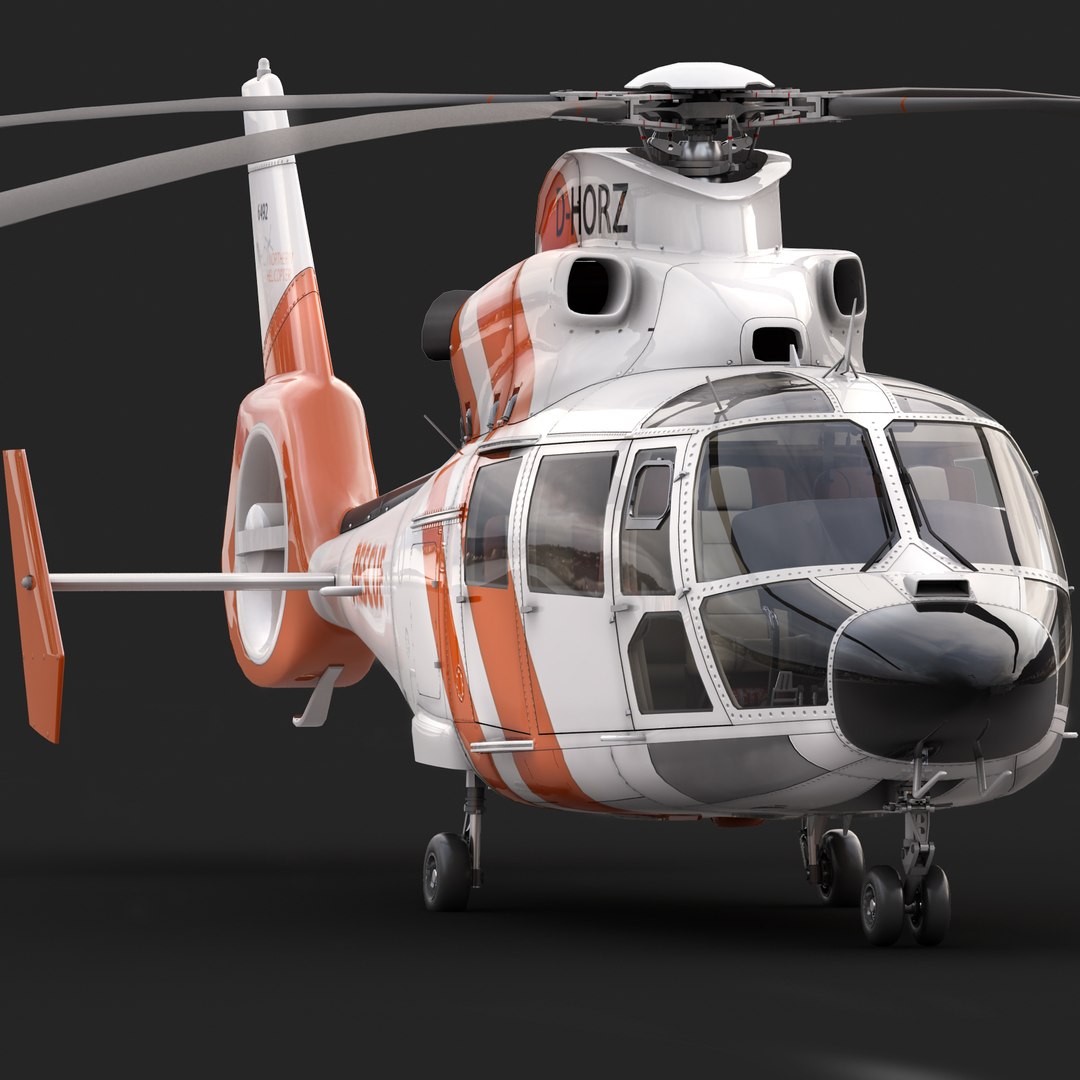 3d Model Of Eurocopter 365 Offshore Rescue Helicopter