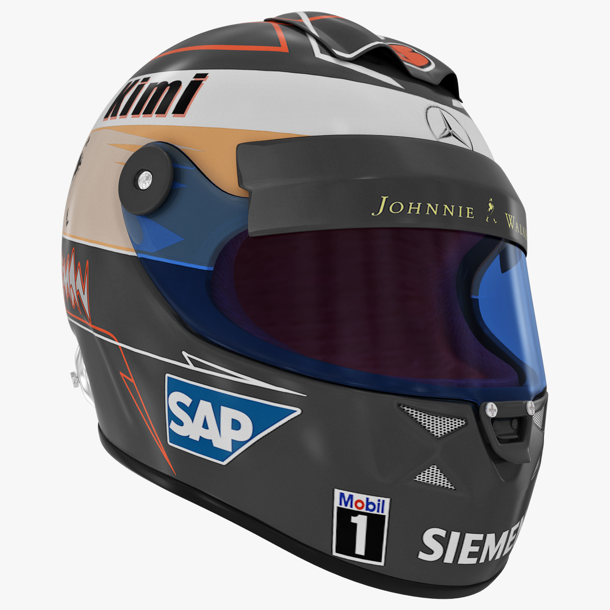 racing helmet mercedes 3d model