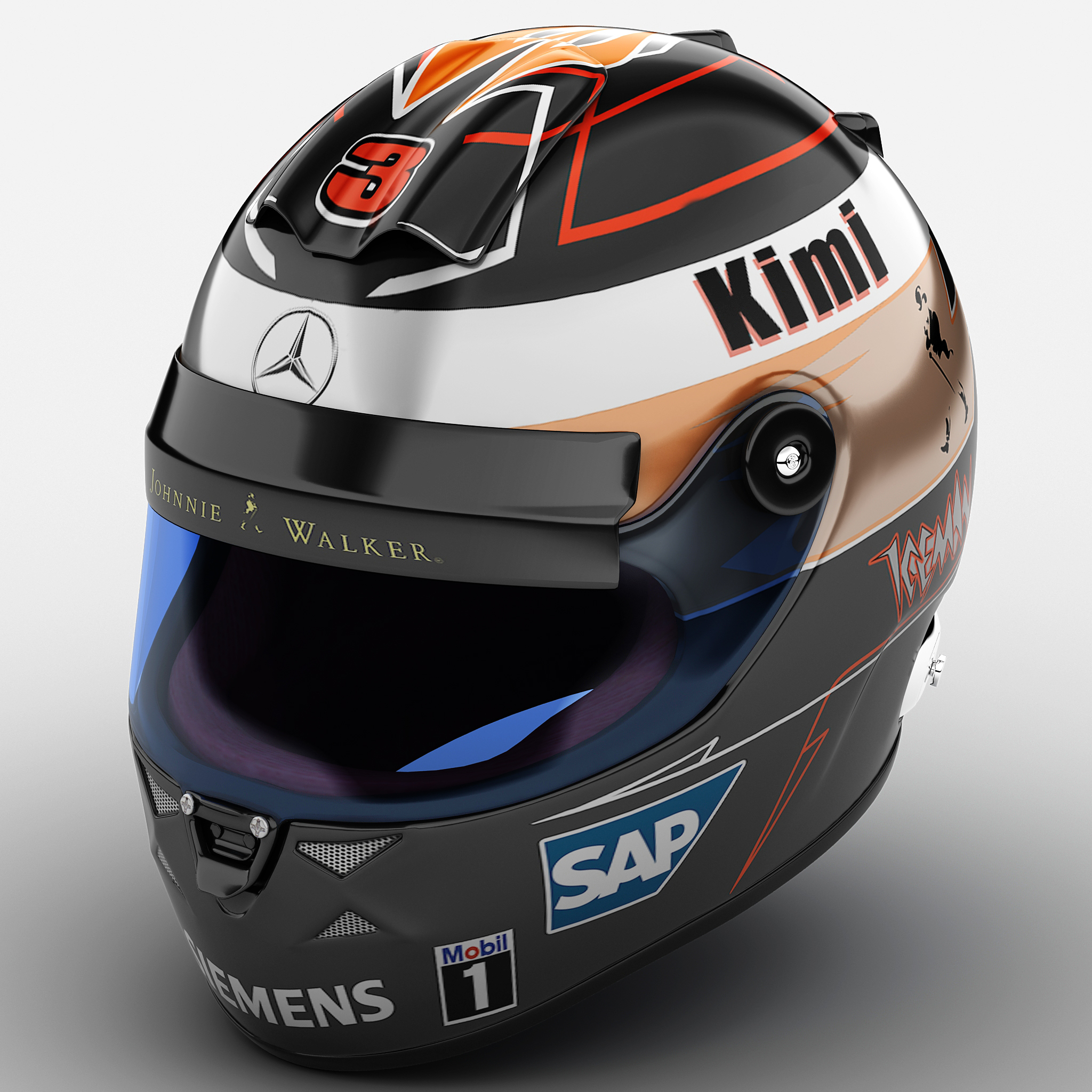 racing helmet mercedes 3d model