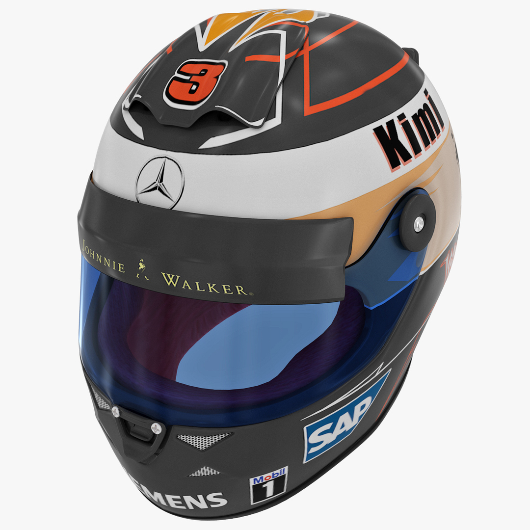racing helmet mercedes 3d model