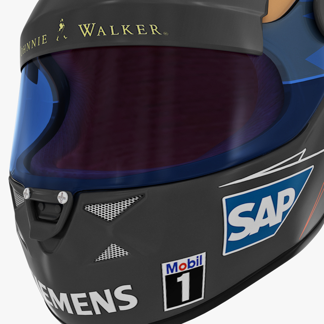 racing helmet mercedes 3d model