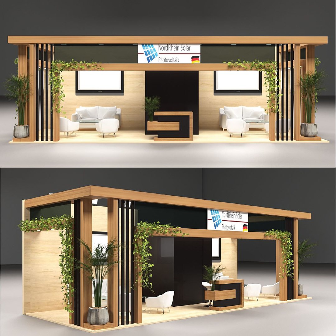 3D Model Exhibition Booth Stand Design 8x3 - TurboSquid 2250782