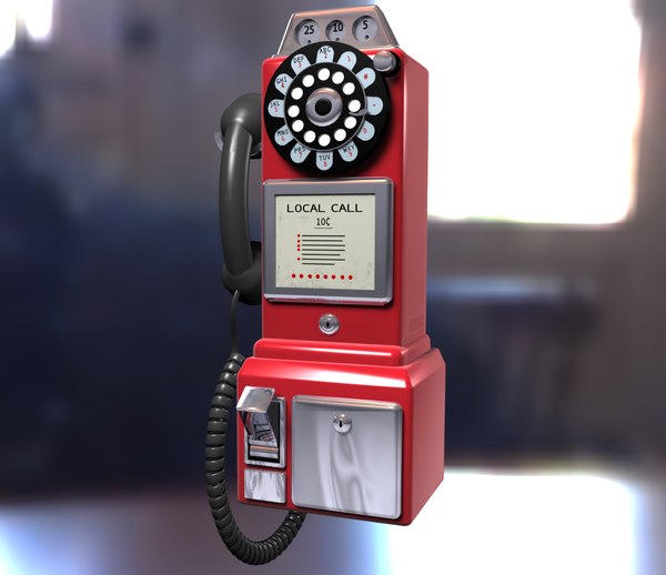 3d model vintage coin payphone