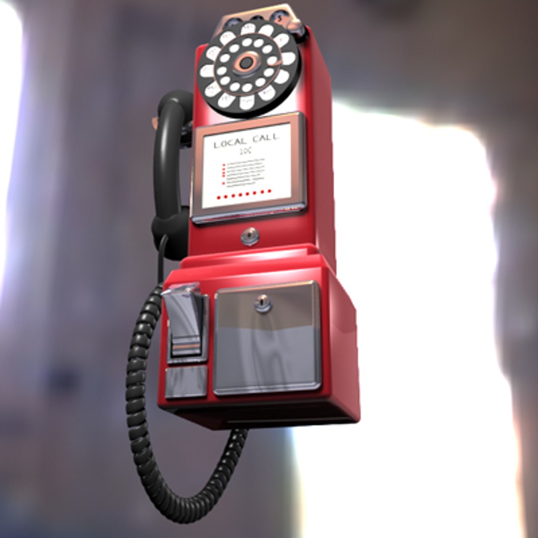 3d Model Vintage Coin Payphone