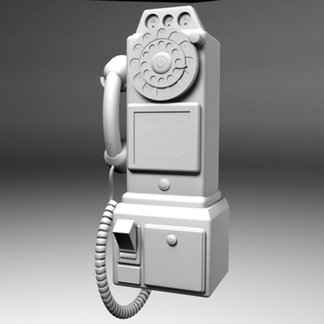3d Model Vintage Coin Payphone