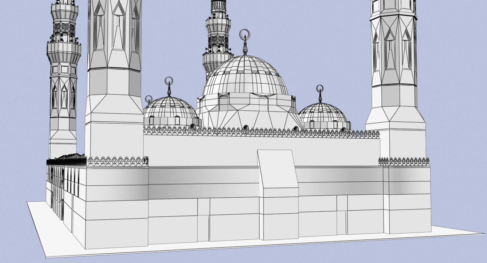 Quba mosque saudi arabia 3D model - TurboSquid 1397686