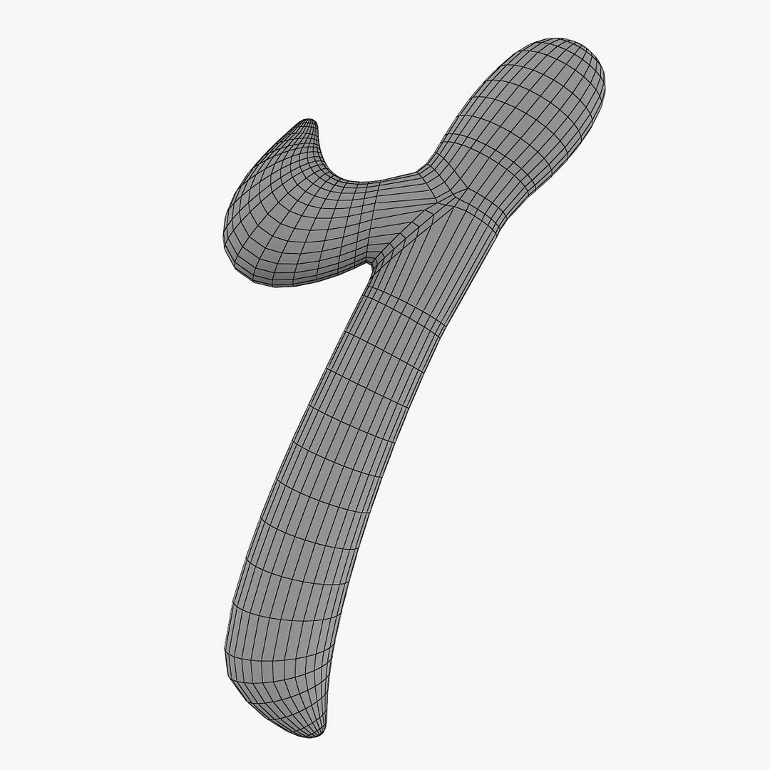 3D model calligraphic digit 1 number - TurboSquid 1389324