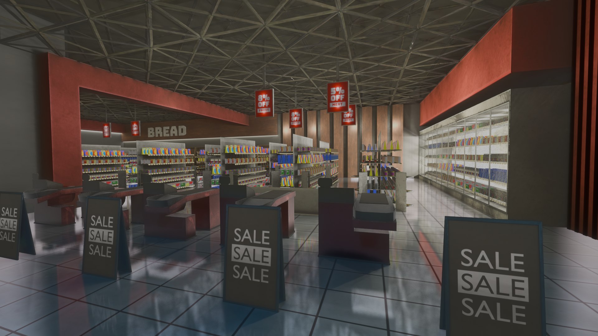 VR Supermarket Model - TurboSquid 2152559